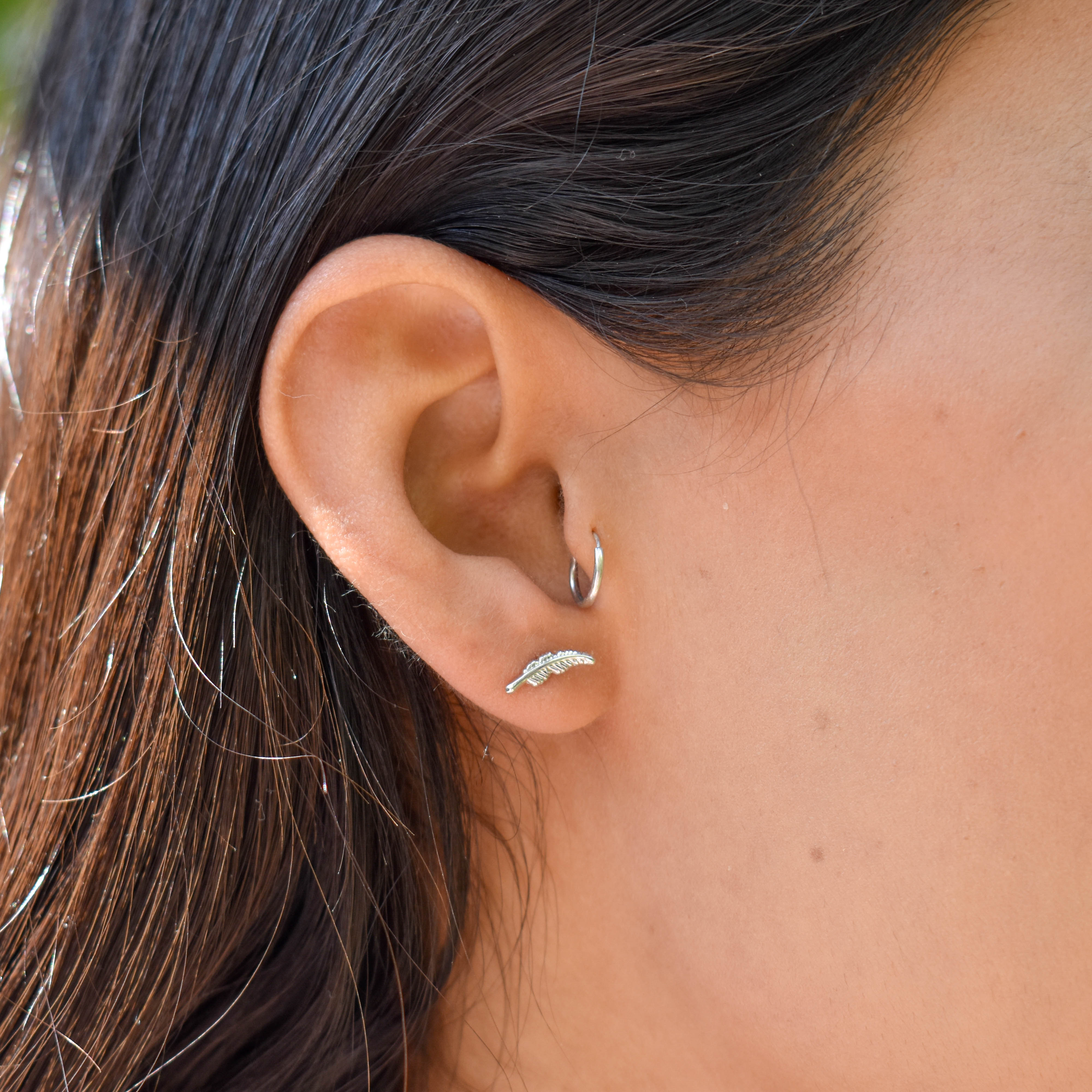 Piercing Pluma Oro Blanco – Guayaba Joyeria